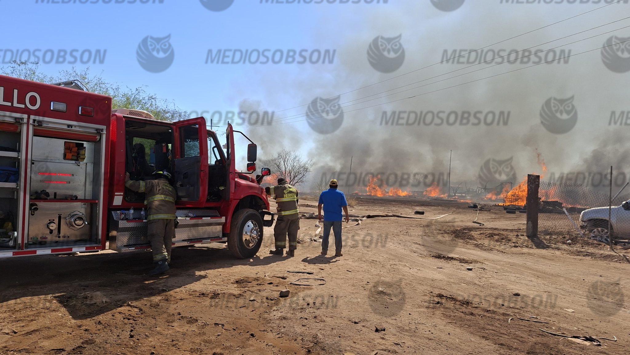 Voraz incendi0 consume predio de desechos al poniente de Hermosillo ...